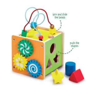 Early Learning Centre Mini Wooden Activity Cube, Preschool Development, Kids Toys for Ages 18 Month, Amazon Exclusive