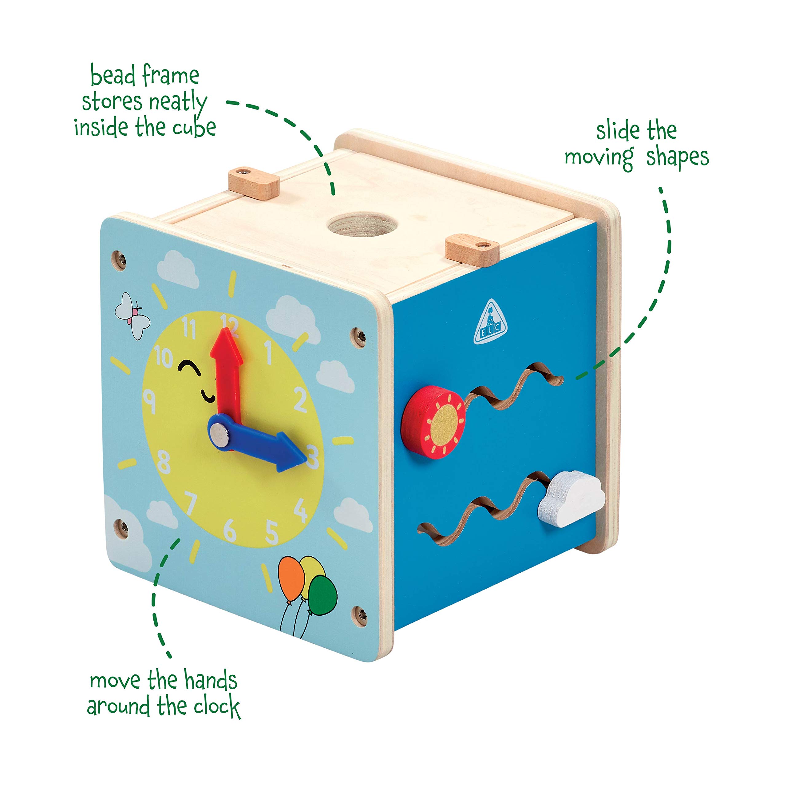 Early Learning Centre Mini Wooden Activity Cube, Preschool Development, Kids Toys for Ages 18 Month, Amazon Exclusive