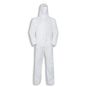 protective coverall disposable heavy duty painters coveralls, safety protective painting protection coveralls with zipper front, elastic wrist and ankle cuffs fits white universal size