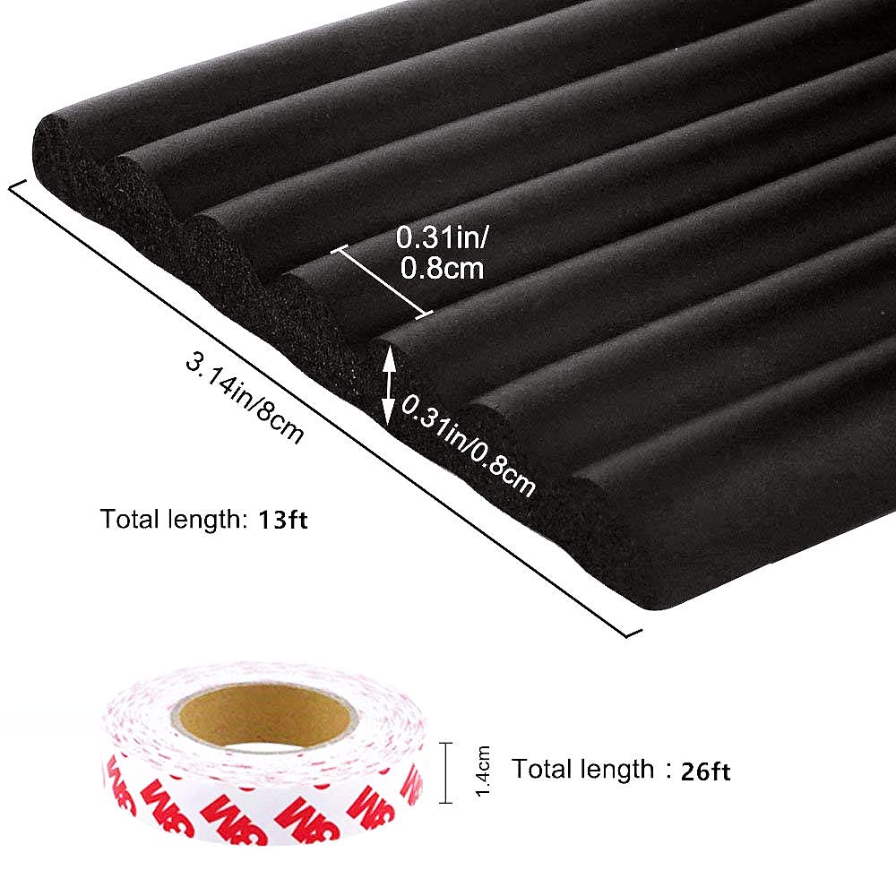 Baby Proofing Table Corner Edge Protectors Cushion 13ft- Thickened Child Safety Furniture Bumper & Table Protectors. Pre-Taped Corners(W Black)