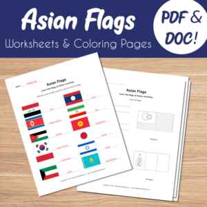 asian flag worksheets