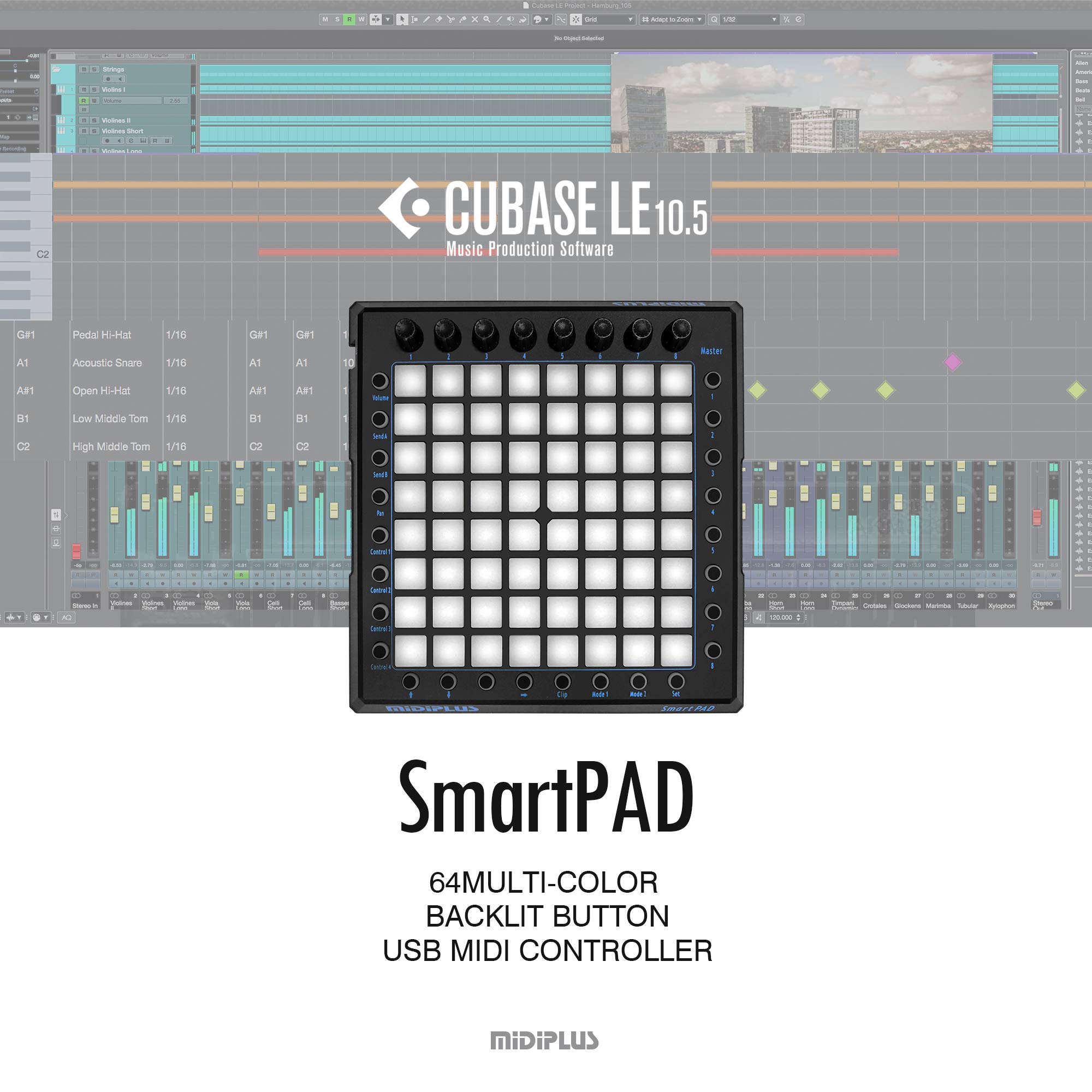 Smartpad USB MIDI Controller with Cubase LE