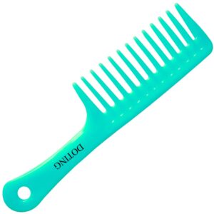 wide tooth comb for curly hair,long hair,wet hair,detangling comb large(cyan)