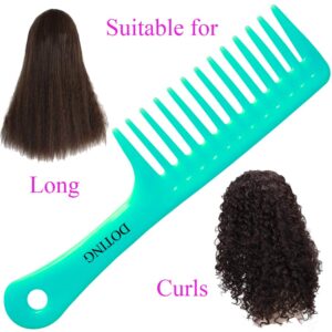 Wide Tooth Comb for Curly Hair,Long Hair,Wet Hair,Detangling Comb Large(cyan)