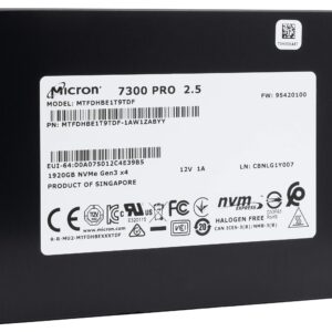 Micron 7300 PRO Series MTFDHBE1T9TDF-1AW1ZABYY 1.92TB 2.5 inch Solid State Drive