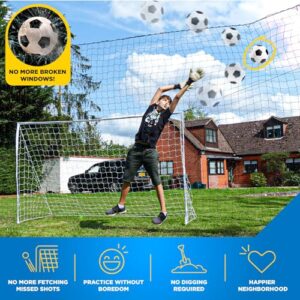 Open Goaaal Soccer Goal Net & Soccer Backstop Net with Rebounder - Soccer Nets for Backyard All in One & Practice Targets - Soccer Goals for Backyard - Large Size (2 Pack)