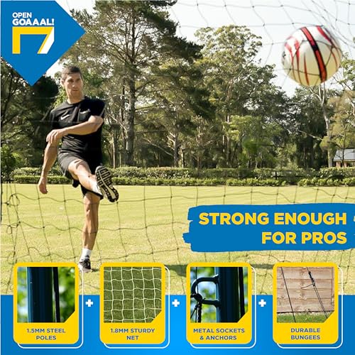 Open Goaaal Soccer Goal Net & Soccer Backstop Net with Rebounder - Soccer Nets for Backyard All in One & Practice Targets - Soccer Goals for Backyard - Large Size (2 Pack)