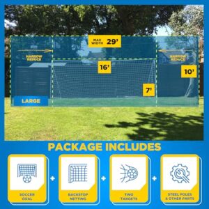 Open Goaaal Soccer Goal Net & Soccer Backstop Net with Rebounder - Soccer Nets for Backyard All in One & Practice Targets - Soccer Goals for Backyard - Large Size (2 Pack)