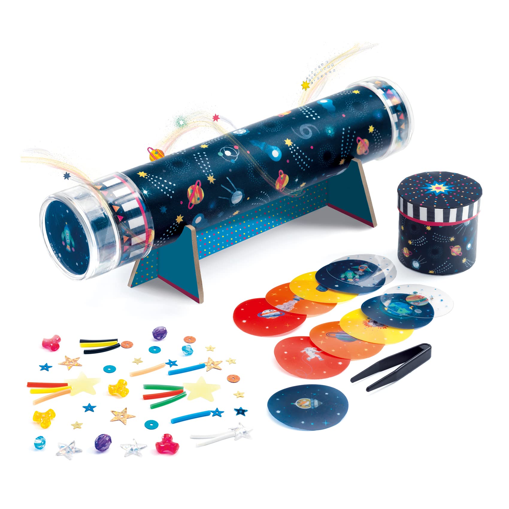 DJECO DIY Space Kaleidoscope - Build Your Own & See Space Wonders for School or Gifts - Fun & Creative for Family & Friends, Educational STEM Toy Space Crafts for Kids Ages 7+