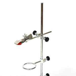 LabZhang Chemistry Laboratory Stand Set, with Support Stand (8.3"x5.5"), 2 Retort Rings (Dia. 2.2"/2.6"), Rod (Length 19.7") and Flask Clamp