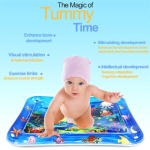 WSPER Tummy Time Water Mat Inflatable Water Play mat for 3 6 9 Months Baby Boy & Girl, Early Activity Center for Newborn Infants