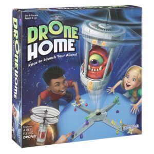 drone home — first ever game with a real, flying drone — great, family fun — for 2-4 players — for ages 8+