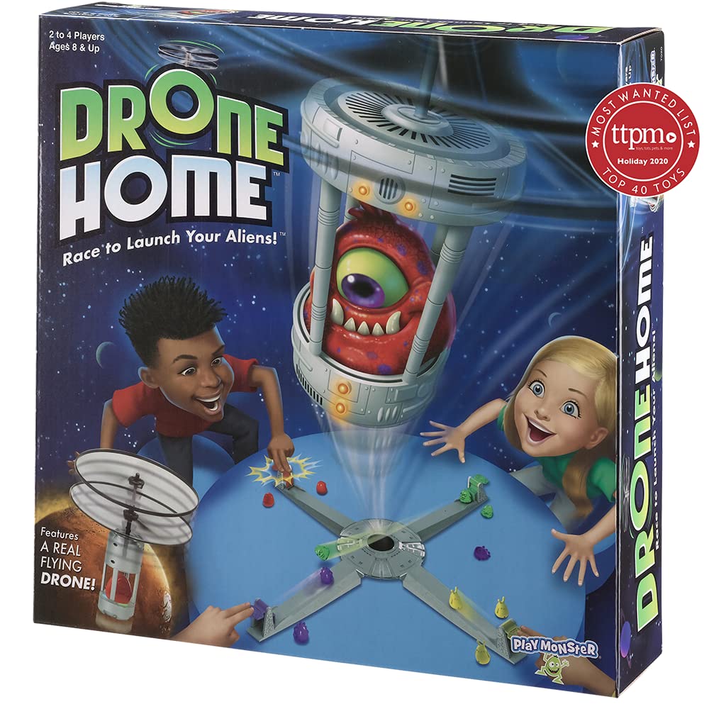 Drone Home — First Ever Game with a Real, Flying Drone — Great, Family Fun — for 2-4 Players — for Ages 8+