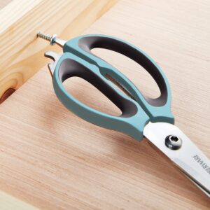 Farberware 4-in-1 Kitchen Shears, 2-Piece, Aqua and Gray