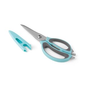 Farberware 4-in-1 Kitchen Shears, 2-Piece, Aqua and Gray