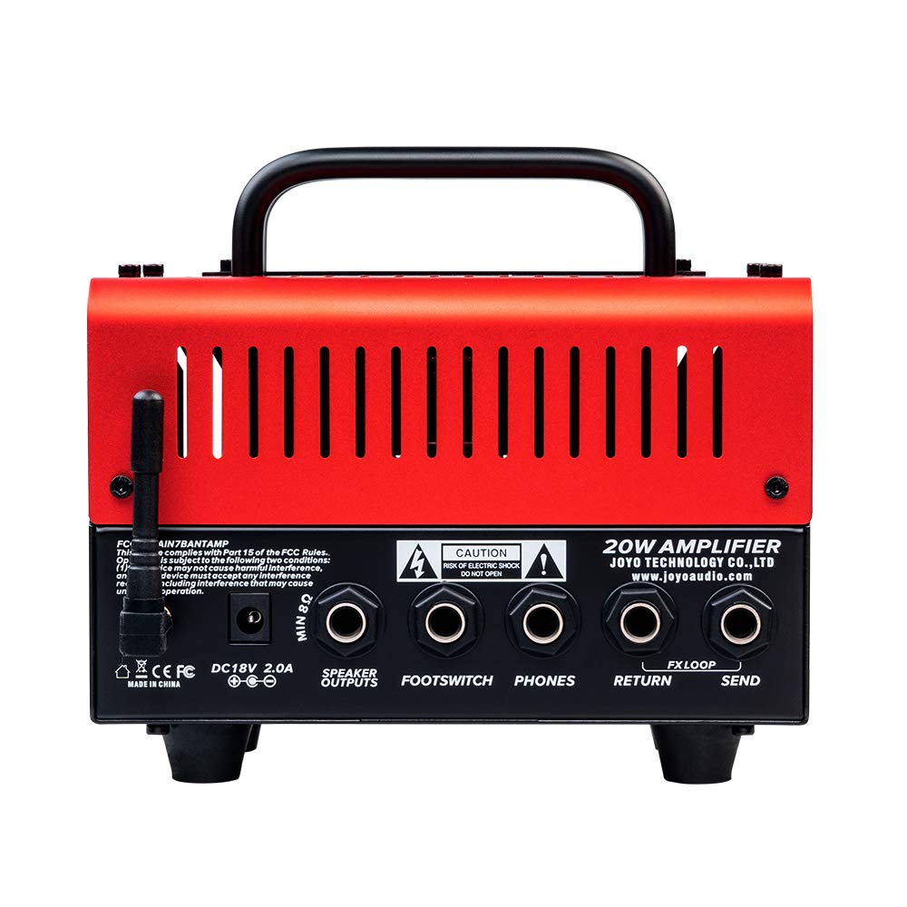 JOYO Jackman II BanTamp XL Series Mini Amp Head 20 Watt Preamp 2 Channel Hybrid Tube Guitar Amplifier with Bluetooth (Red)