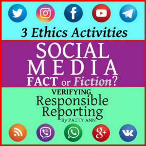 ethics & civics 3 lesson plans: verify social media fact or fiction? *critical thinking assessment *internet activity