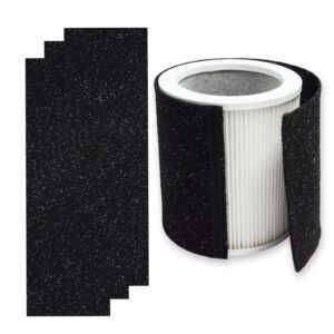 pureburg hp400 true hepa replacement filter kit compatible with hunter h-hf400-vp h-pf400 fit hunter hp400 cylindrical tower air purifier,h13 3-stage filtration activated carbon air clean dust vocs