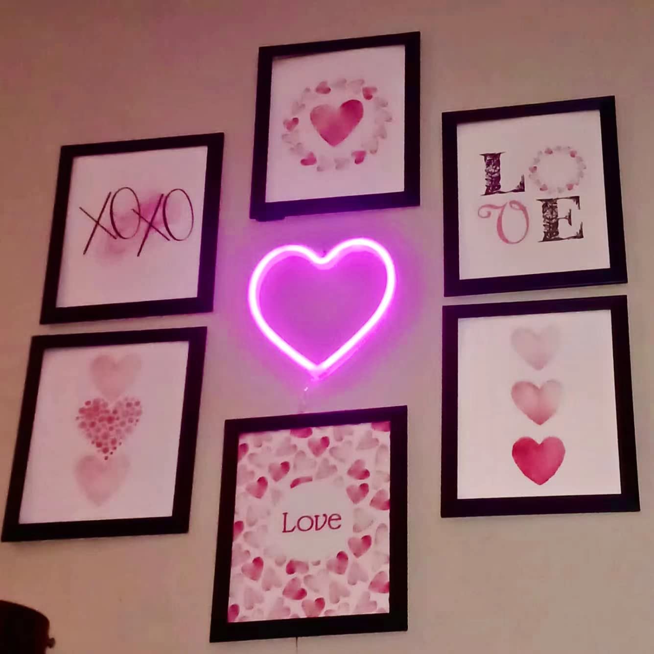 Pink Heart Neon Sign, LED Light Battery Operated or USB Powered Decorations Lamp, Table and Wall Decoration Light for Mothers Day Gift, Girl's Room Wedding Valentines Day Party Birthday Home Décor