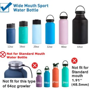 XACIOA Straw Lid for Hydro Flask Wide Mouth Bottle, Lid with Straws for 12 16 18 20 32 40 64 oz Bottle, Sport Cap Water Bottle Accessories Top Replacement Bottle Lid