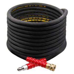 twinkle star 50ft pressure washer hose with 3/8 inch quick connect, high tensile wire braided power washer hose, 4000 psi