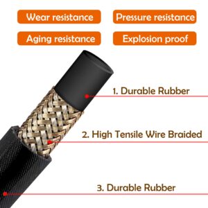 Twinkle Star 50FT Pressure Washer Hose with 3/8 Inch Quick Connect, High Tensile Wire Braided Power Washer Hose, 4000 PSI