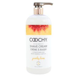 coochy intimate shaving cream | shave conditioner & moisturizer for face & body | ideal for sensitive skin care, anti-bump | peachy keen, 32 oz