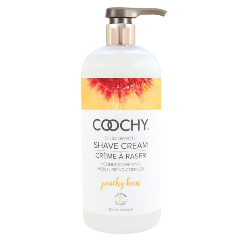 Coochy Intimate Shaving Cream | Shave Conditioner & Moisturizer for Face & Body | Ideal for Sensitive Skin Care, Anti-Bump | Peachy Keen, 32 oz