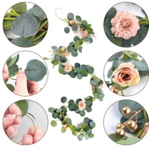 BigOtters 6Ft Artificial Flower Vine, Fake Silk Eucalyptus Garland Leaves Vine Artificial Berry Vine Hanging Vine Flowers Garland for Outdoor Wedding Backdrop Wall Decor Party Arch Garden Home Favor