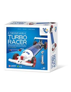 playstem atmospheric turbo racer air pressure learning kit-assemble an air pressured race car - engineering stem toys - educational gift for kids & teens, boys & girls