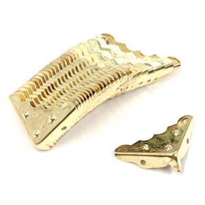 t tulead golden corner protectors 1.26-inch corner bracket box corner guard protector furniture decorative corner guard pack of 24 with mounting screws