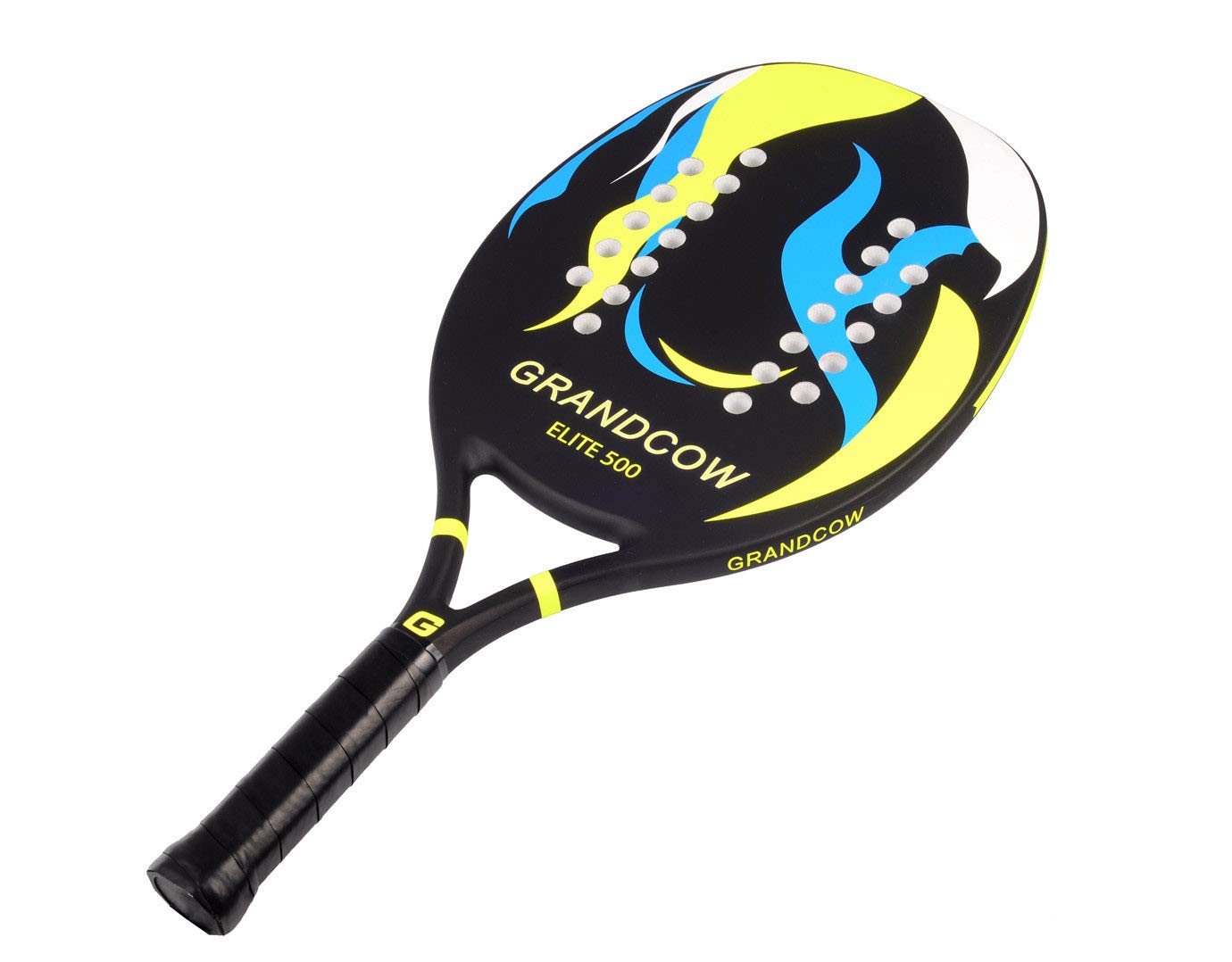 GRANDCOW Beach Tennis Paddle Racket Carbon Fiber with EVA Memory Foam Core Tennis Padel (2Pcs Black)