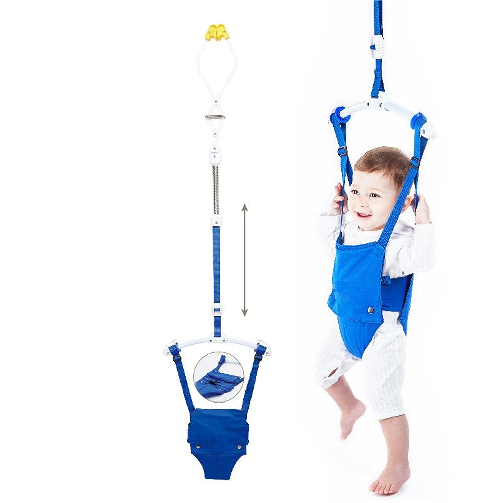 Xiangtat Baby Door Jumper, Playful Parade Door Jumper Door Clamp Adjustable Strap for Toddler Infant 6-24 Months (Blue)