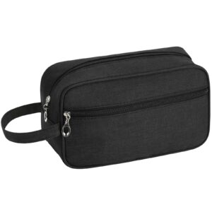 haoguagua heavy-duty toiletry bag 600d nylon travel dopp kit bathroom shaving organizer for men or women toiletries traveling (black)