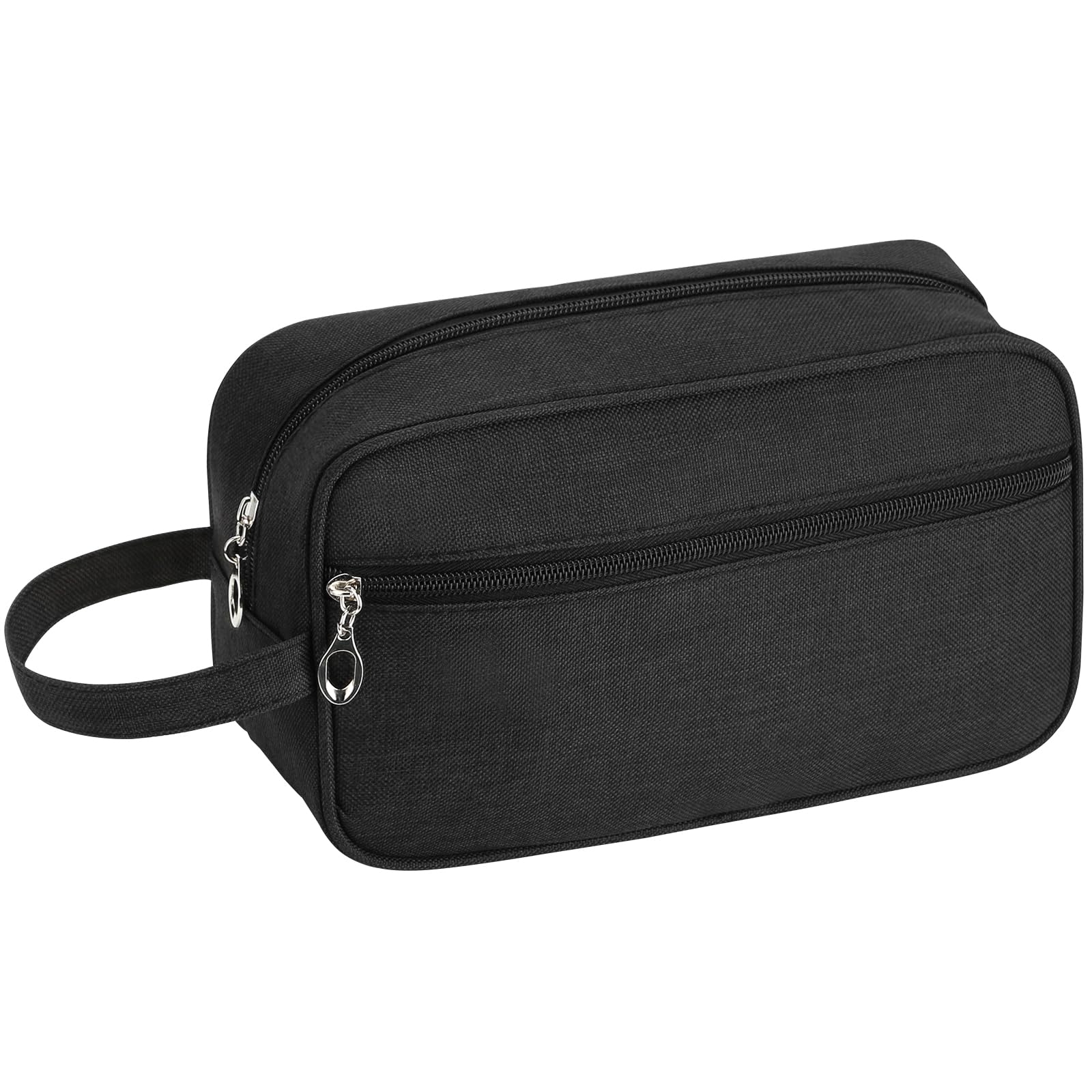 HAOGUAGUA Heavy-duty Toiletry Bag 600D Nylon Travel Dopp Kit Bathroom Shaving Organizer for Men or Women Toiletries Traveling (Black)