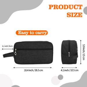 HAOGUAGUA Heavy-duty Toiletry Bag 600D Nylon Travel Dopp Kit Bathroom Shaving Organizer for Men or Women Toiletries Traveling (Black)