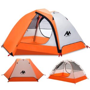 backpacking tent - ayamaya waterproof 2 person ultralight camping tents with removable rainfly,lightweight aluminum frame freestanding hiking tent for 1 2 person easy setup for camping hunting travel