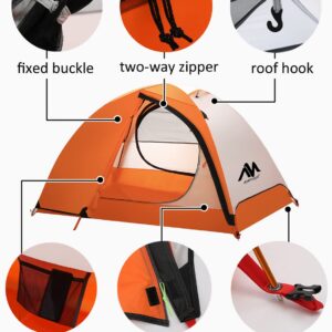 Backpacking Tent - AYAMAYA Waterproof 2 Person Ultralight Camping Tents with Removable Rainfly,Lightweight Aluminum Frame Freestanding Hiking Tent for 1 2 Person Easy Setup for Camping Hunting Travel