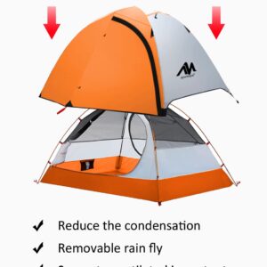 Backpacking Tent - AYAMAYA Waterproof 2 Person Ultralight Camping Tents with Removable Rainfly,Lightweight Aluminum Frame Freestanding Hiking Tent for 1 2 Person Easy Setup for Camping Hunting Travel