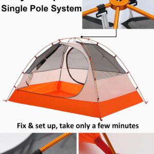 Backpacking Tent - AYAMAYA Waterproof 2 Person Ultralight Camping Tents with Removable Rainfly,Lightweight Aluminum Frame Freestanding Hiking Tent for 1 2 Person Easy Setup for Camping Hunting Travel