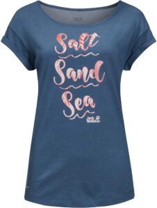 jack wolfskin womens salt sand sea t w, ocean wave, s