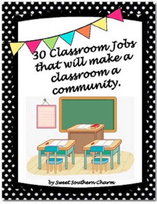 30 Classroom Jobs that will make a classroom a community Polka Dot Pattern