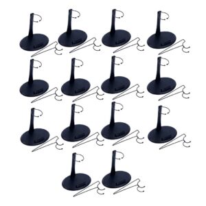 LoveinDIY 14-Packs 12 inch Dolls Stand Plastic Action Figure Stand 1/6 Scape U & Shape Action Figures Base Display Stand for Figures Black