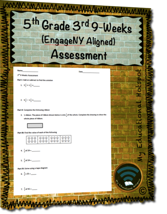 5th Grade 3rd 9-Weeks (EngageNY & Eureka Aligned) Assessment