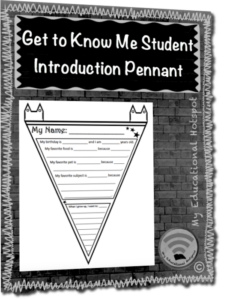 all about me student introduction pennant template