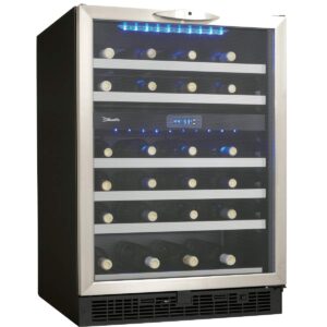 danby 24-in silhouette stilton single zone wine cellar, stainless steel (swc057d1bss)