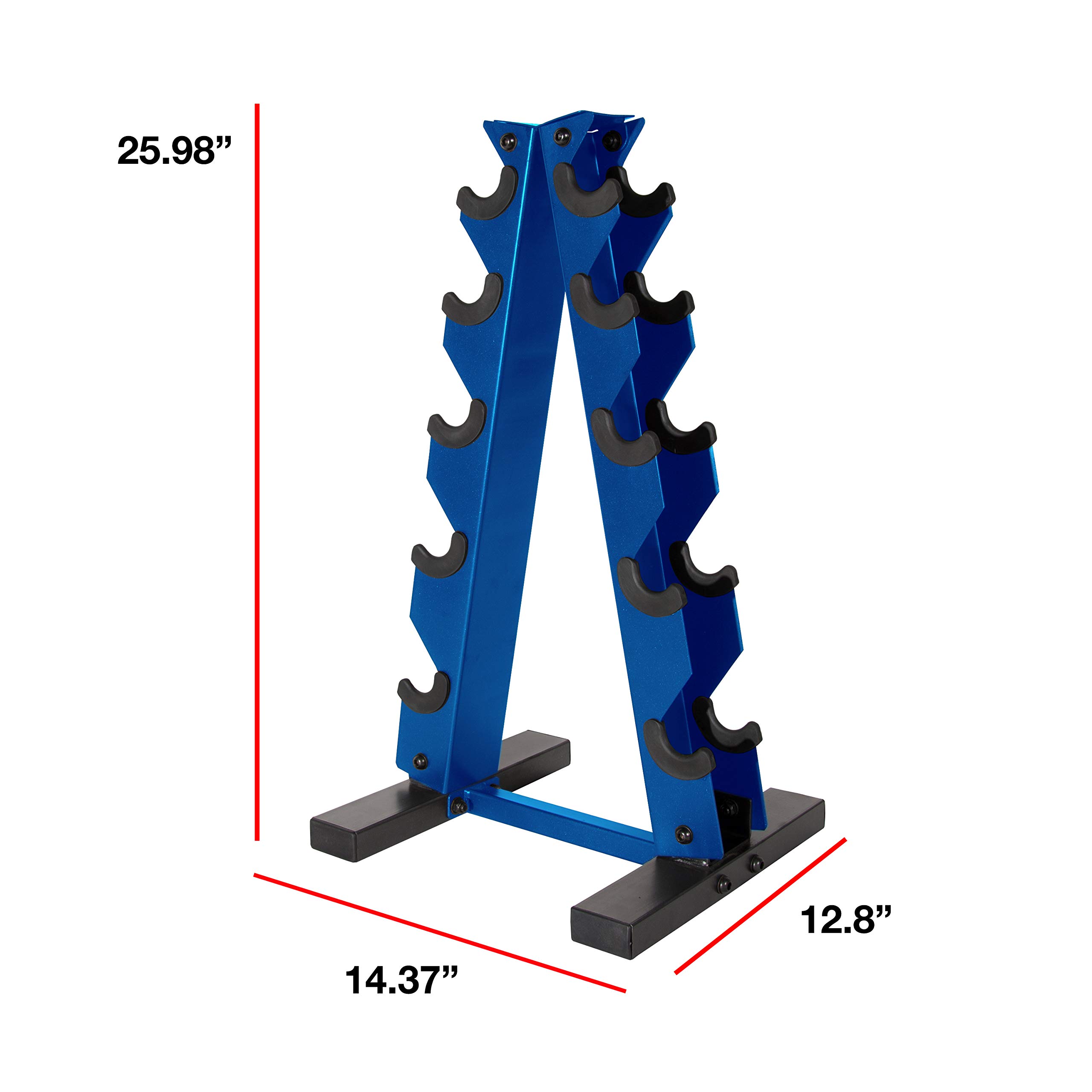 CAP Barbell 150-Pound Dumbbell Set with Vertical Rack, Blue (SDRS-150R-12BISBL)