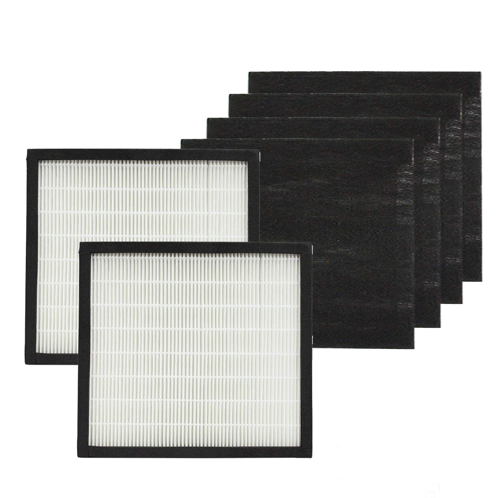 PUREBURG WK01234QPC True HEPA Filter Set Compatible with Oreck WK01234QPC Fits WK10002QPC and Plus Pet WK10052QPC Air Purifiers,H13 Activated carbon Pre-Filter Air Clean,2-Pack