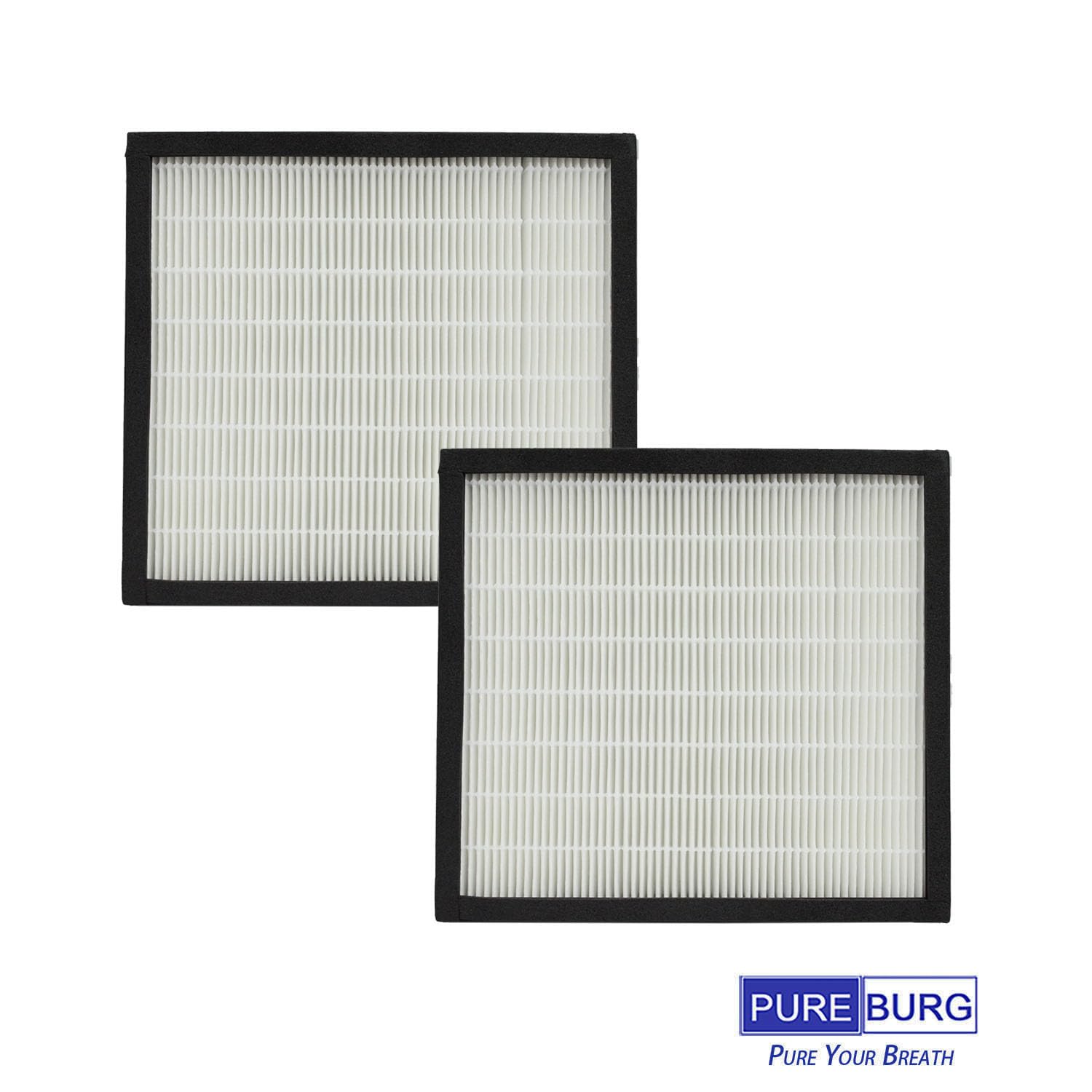 PUREBURG WK01234QPC True HEPA Filter Set Compatible with Oreck WK01234QPC Fits WK10002QPC and Plus Pet WK10052QPC Air Purifiers,H13 Activated carbon Pre-Filter Air Clean,2-Pack