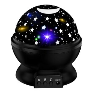 star projector night light for kids, gifts for 3-12 year old girls boys kids night light projector for kids autism toys for 3-12 year old girls boys kids halloween toys gifts birthday present black